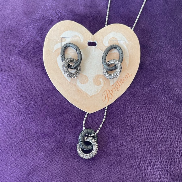 Brighton | Jewelry | Brighton Pebble Pave Swarovski Crystal Gunmetal ...